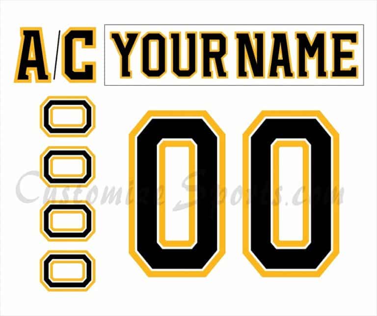 Boston Bruins Customized Number Kit For 2007-2017 Away Jersey ...