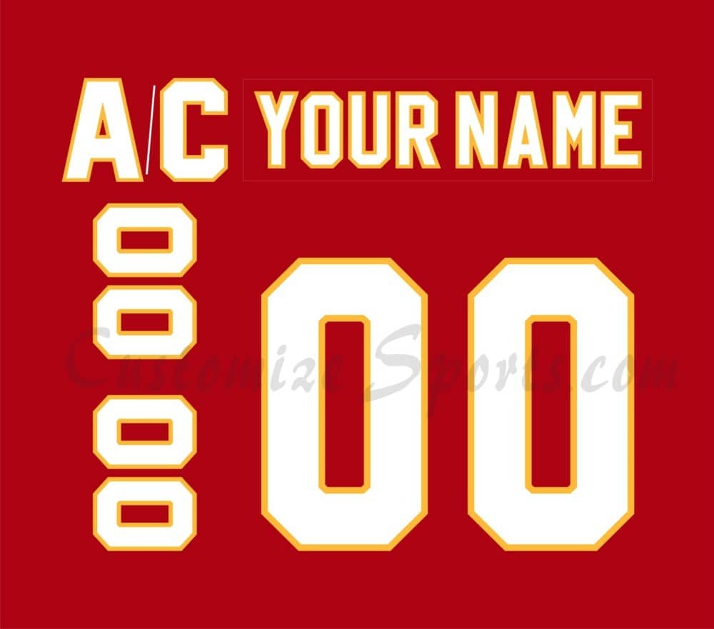 Calgary Flames Customized Number Kit For 30th Anniversary Jersey ...