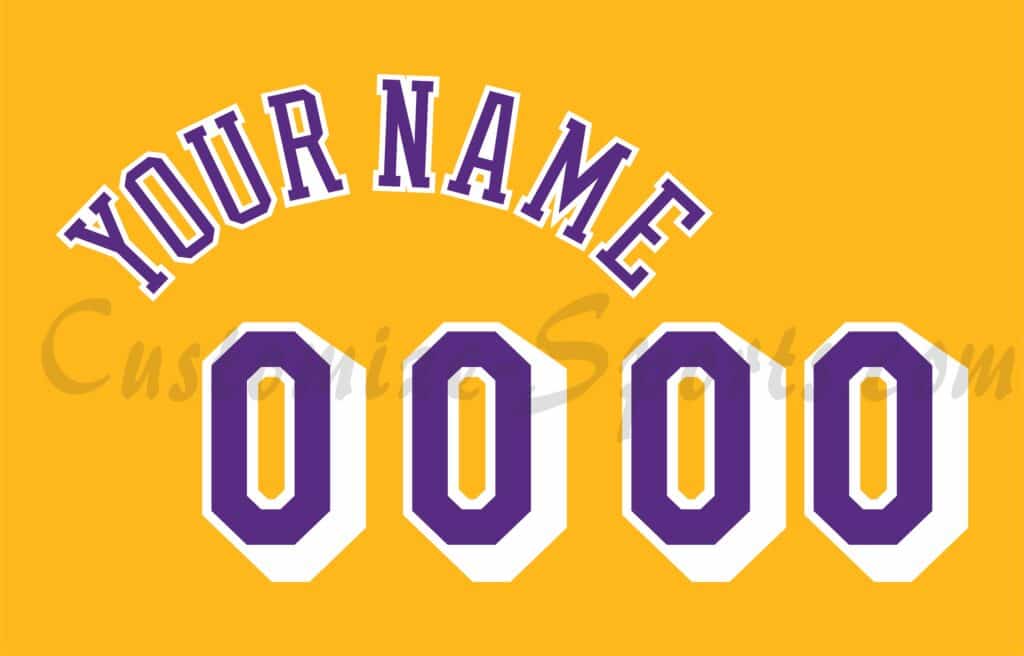 Los Angeles Lakers Customized Number Kit for 1978-1997 Home Jersey ...