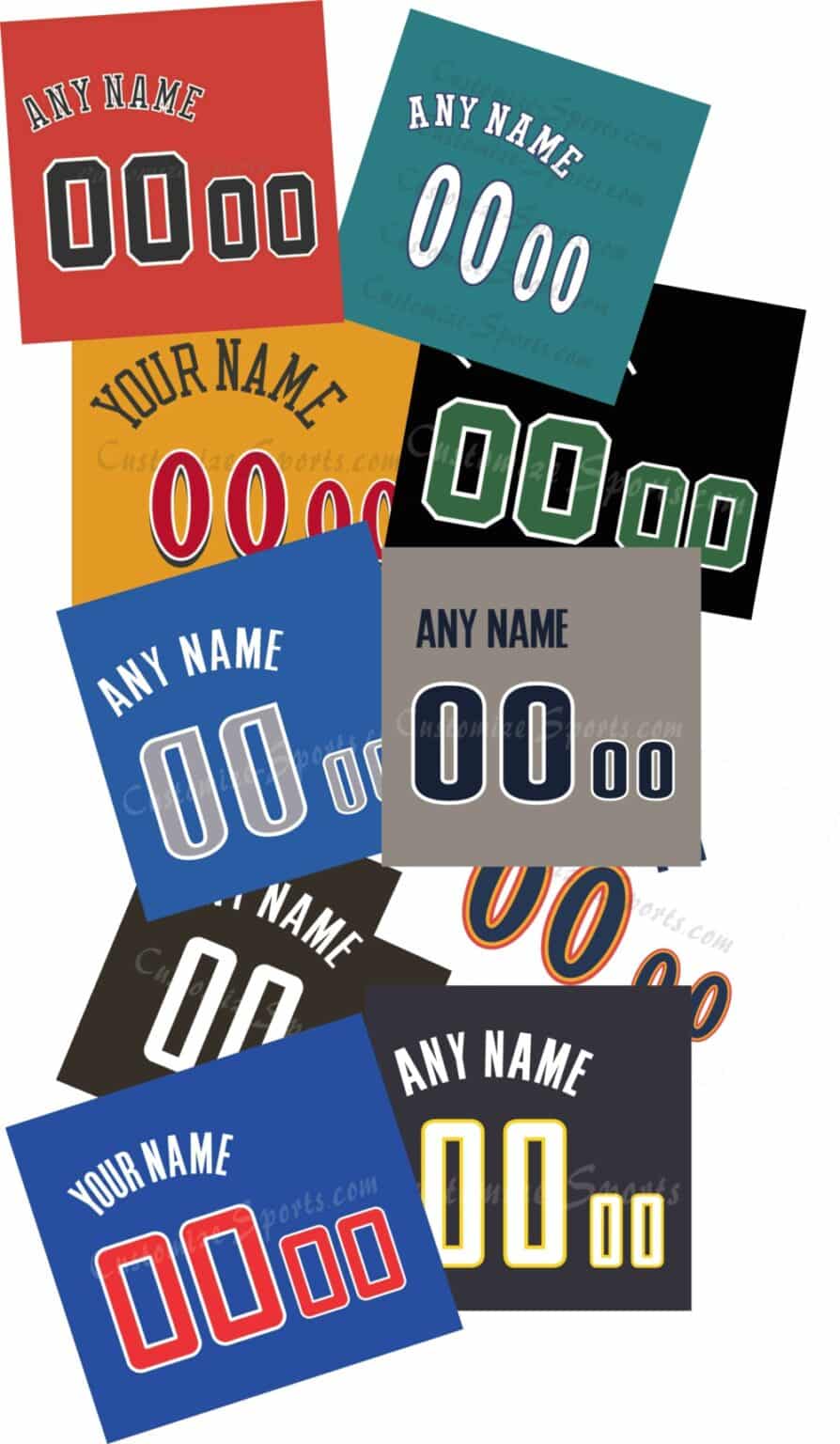 Personal Customized Number Kit (without sublimation or perforation) for ...