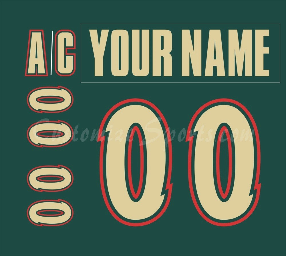 Minnesota Wild Customized Number Kit For 2003-2007 Home Jersey ...