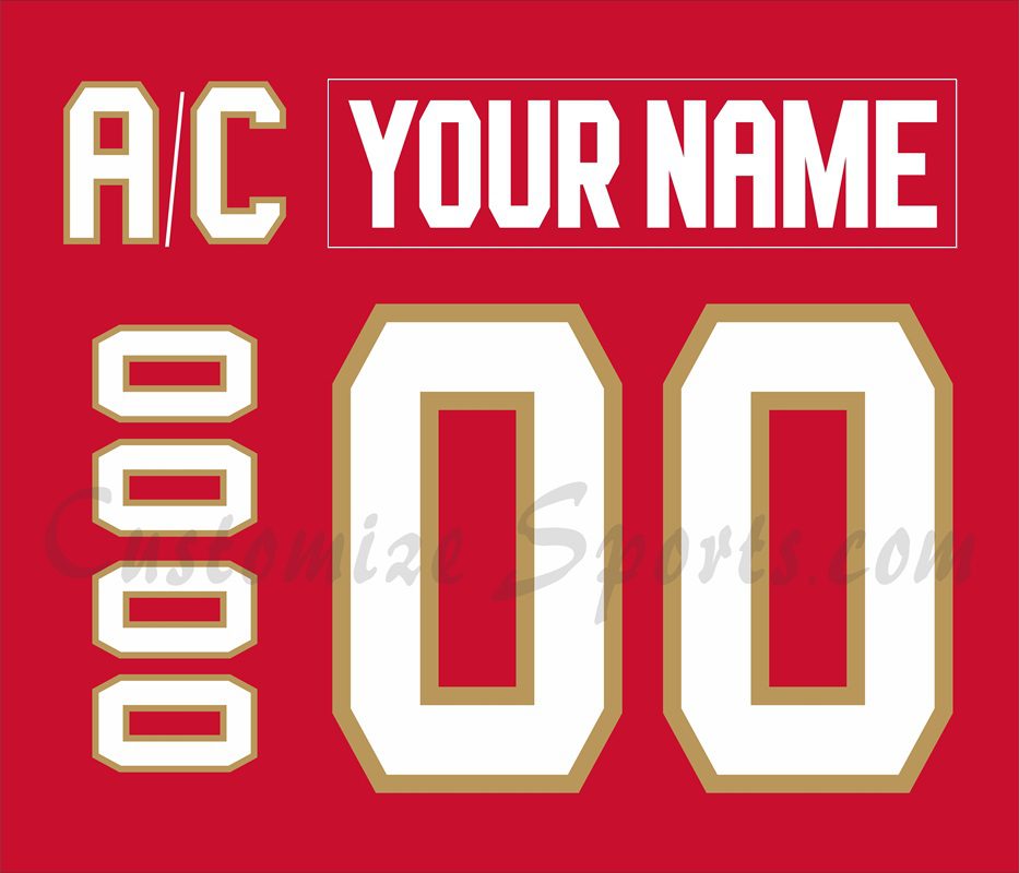 Florida Panthers Customized Number Kit For 2021-Present Home Jersey ...