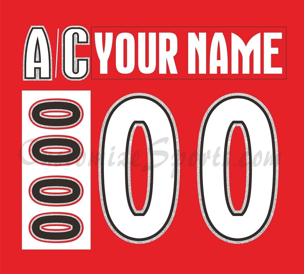 Portland Pirates Customized Number Kit For 2005-2006 Red Jersey ...