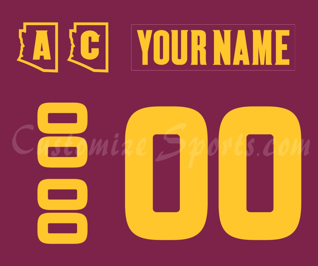 NCAA Arizona State Sun Devils Customized Number Kit For 2021-2022 Away ...